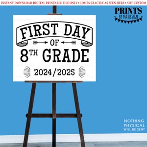 First Day of School Sign, Eighth Grader, Starting 8th Grade, 2024-2025 ...