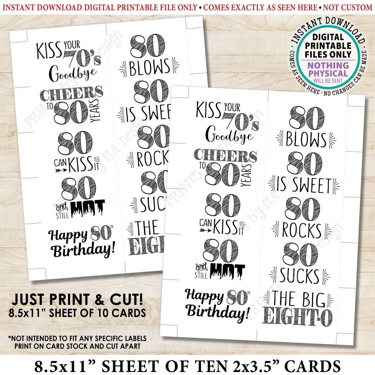 80th Birthday Party Candy Signs, Cheers to 80 Candy Bar, 80 Sucks Blows ...
