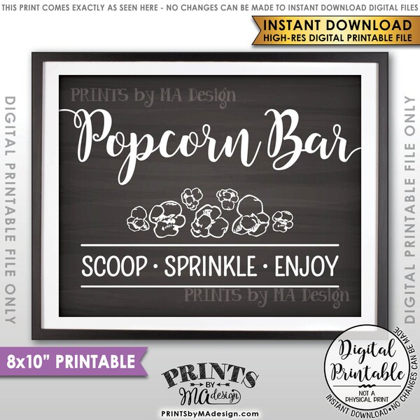 Popcorn Bar Sign - Etsy