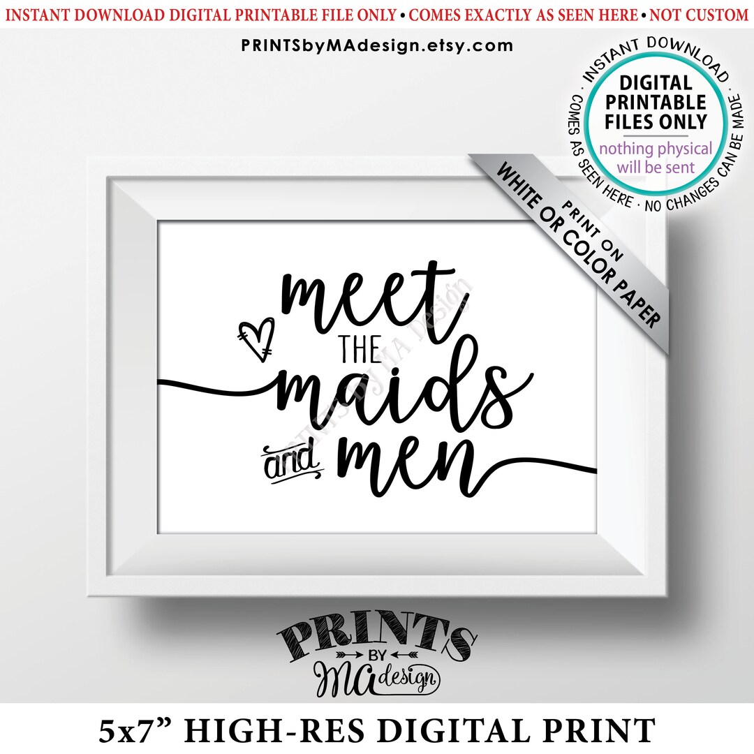 Meet the Maids & Men Sign, Bridal Party Introduction, Maids and Men ...