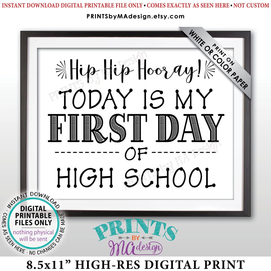 SALE! First Day of School Sign, Hip Hip Hooray Today is My First Day of ...