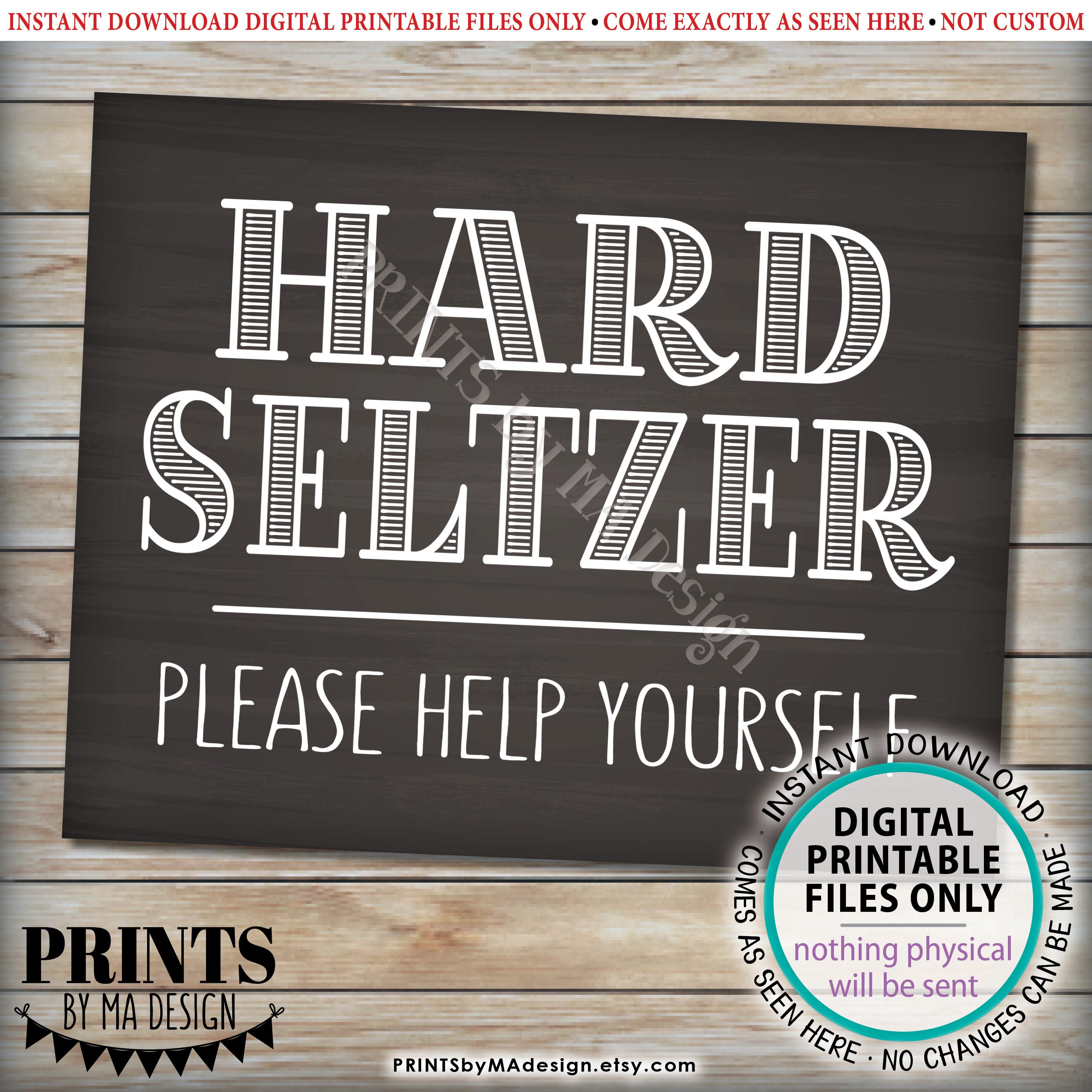 Beverage Signs, Please Help Yourself to Beer Wine Coolers Hard Seltzer ...