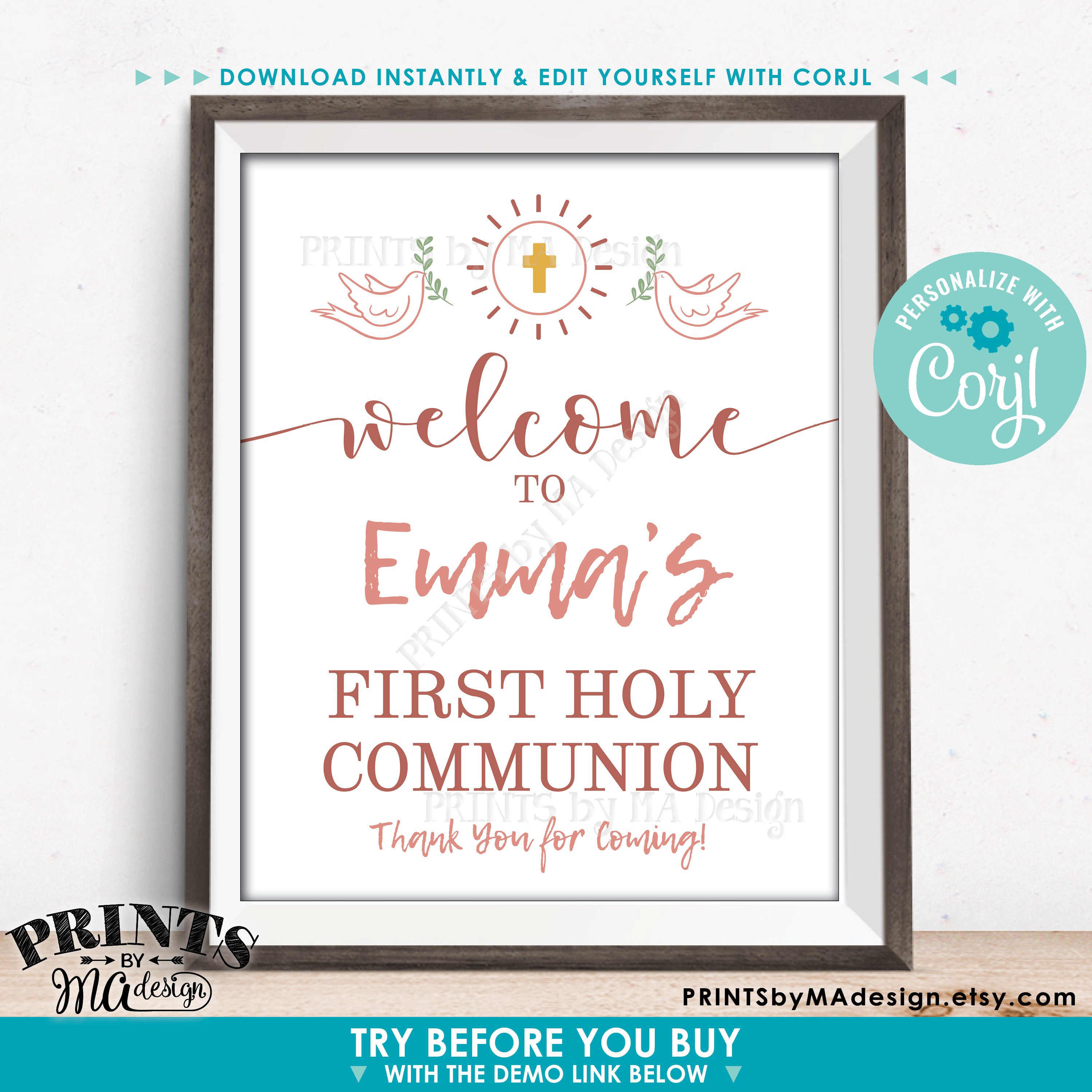 First Communion Welcome Sign First Holy Communion First - Etsy