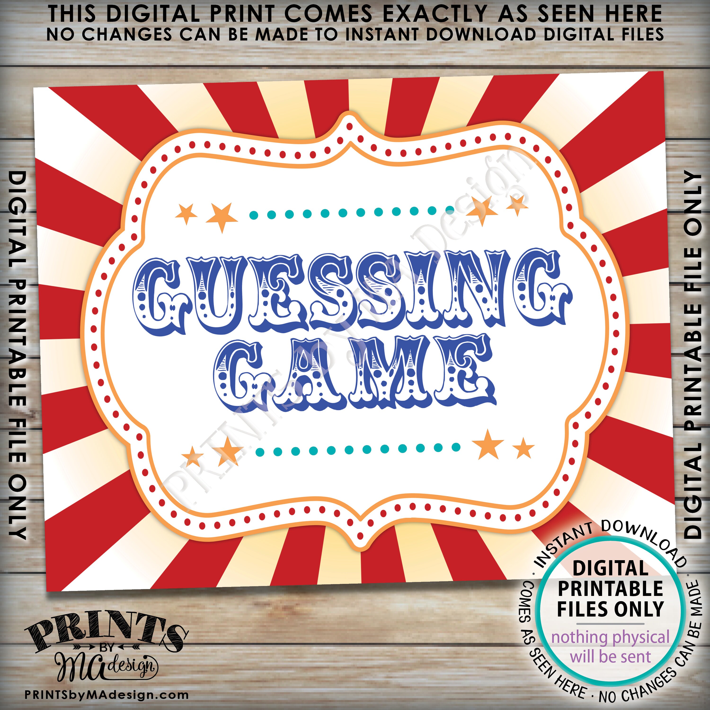 Guessing Game Sign Guess How Many Guess The Candy Carnival Theme 