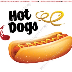 Hot Dogs Sign, Barbeque Cook Out, School Sports Concession Stand ...