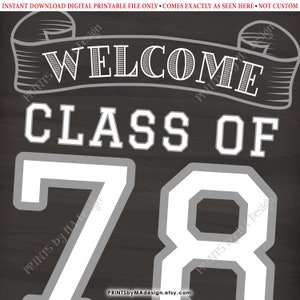 Class of 78 Sign, Welcome Class of 1978 Welcome Sign, Reunion ...