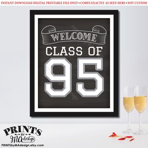 Class of 95 Sign, Welcome Class of 1995 Reunion Decoration, Chalkboard ...