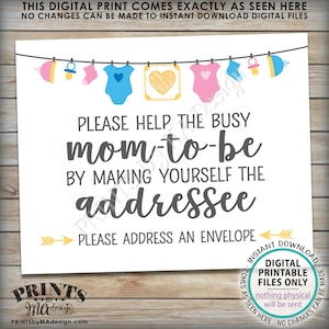 Baby Shower Address an Envelope Sign, Help the Mom-to-be Address an ...