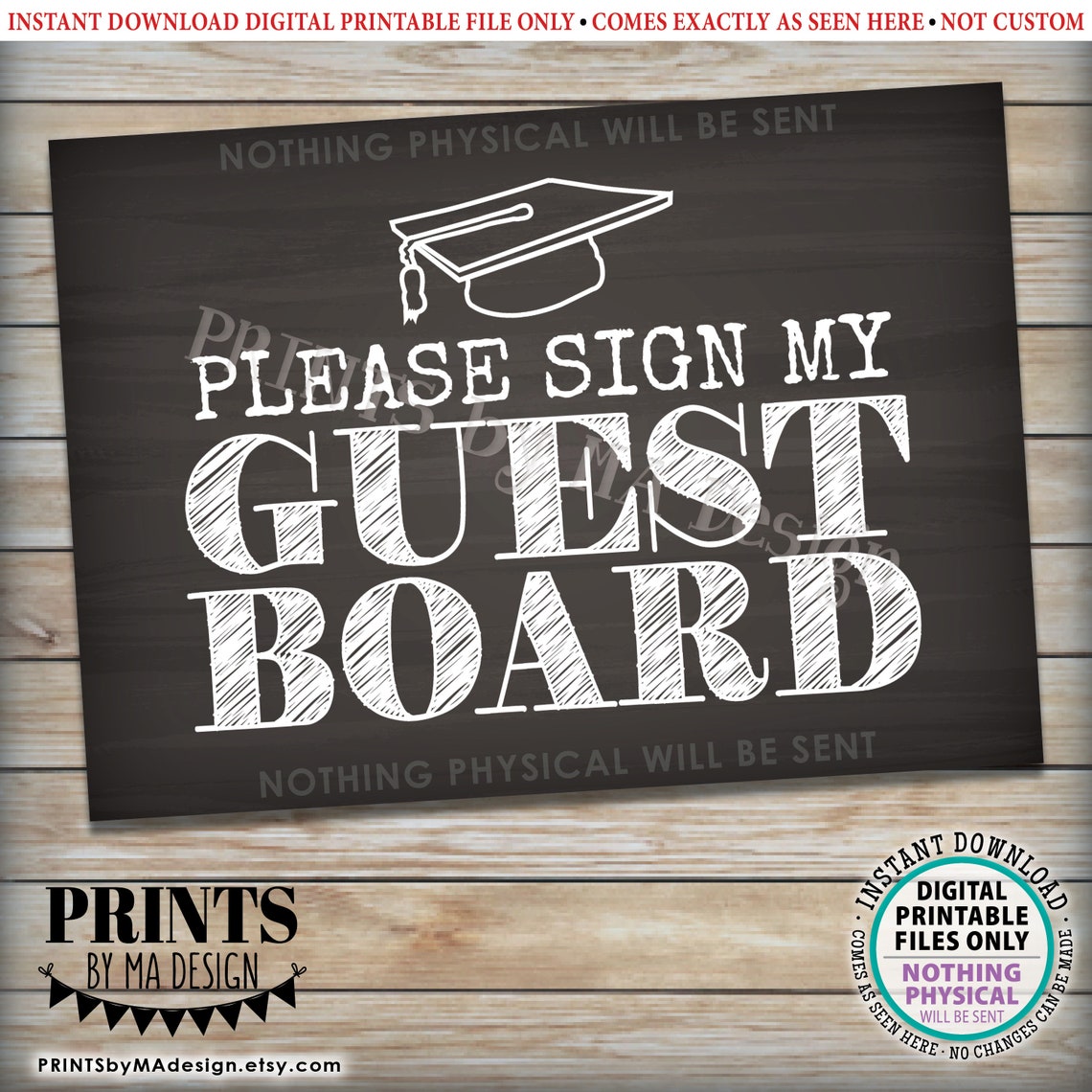 Please Sign My Guest Board Graduation Party Sign Grad - Etsy