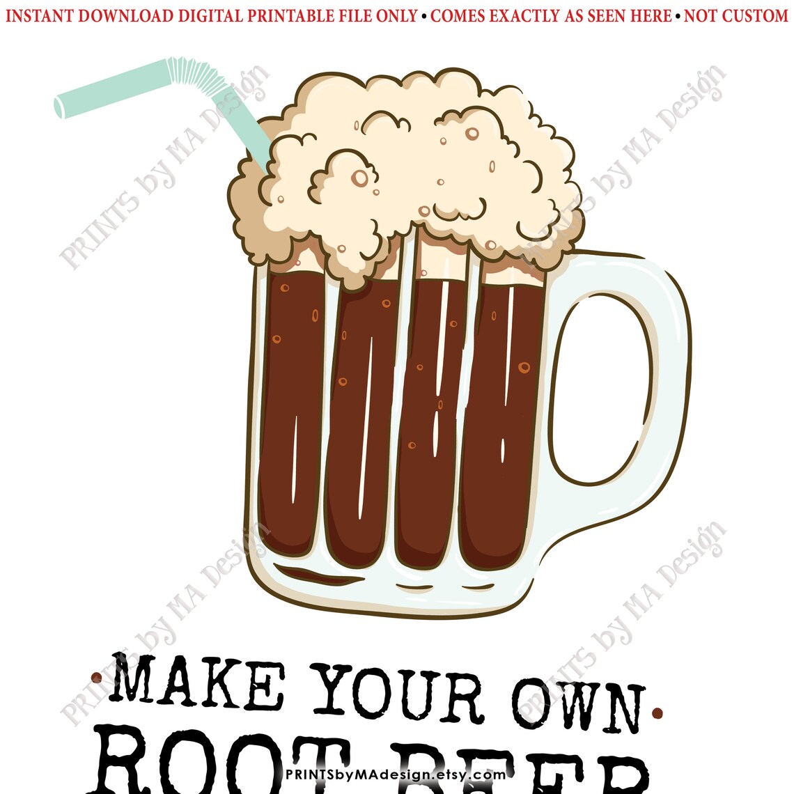 Root Beer Float Sign Ice Cream Soda Station Make Your Own | Etsy