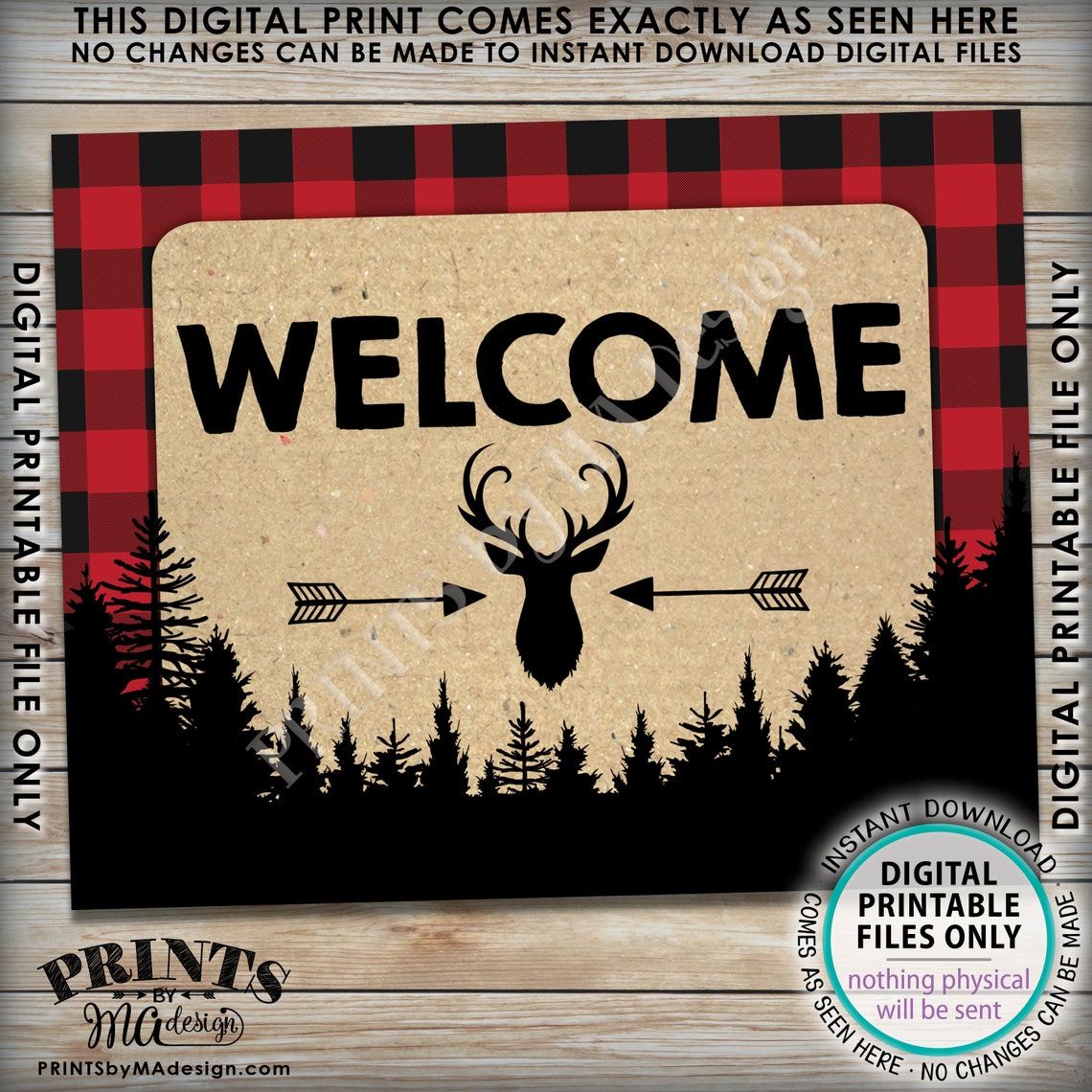 Lumberjack Welcome Sign Welcome Christmas Party Decor Black | Etsy