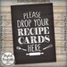 Drop Your Recipe Card Here Sign, Recipe Card Drop-off, Bridal Shower ...