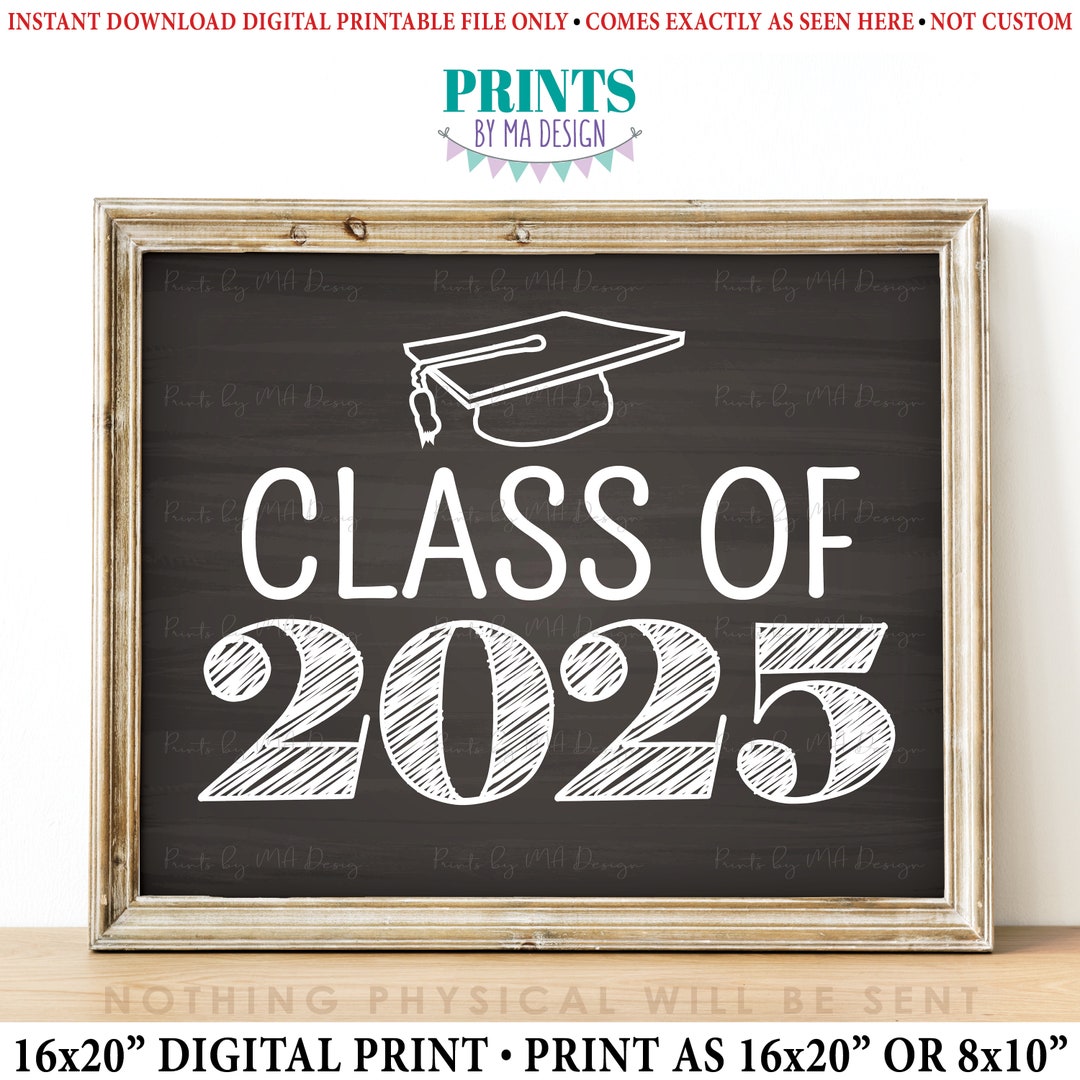 Class of 2025 Sign, 2025 Graduation Party Sign, 2025 High School Grad ...