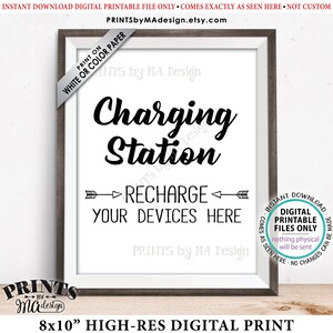 Charging Station Sign, Recharge Your Devices Here, Charge Your Phone ...