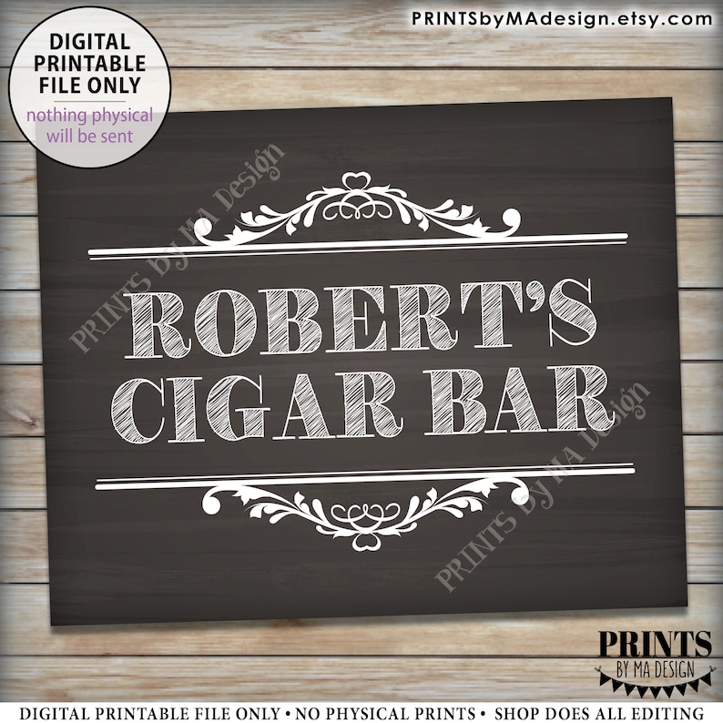 Cigar Bar Sign Custom Name/Personalized Cigar Sign His | Etsy