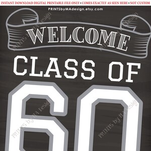 Class of 60 Sign, Welcome Class of 1960 Reunion Decoration, Chalkboard ...