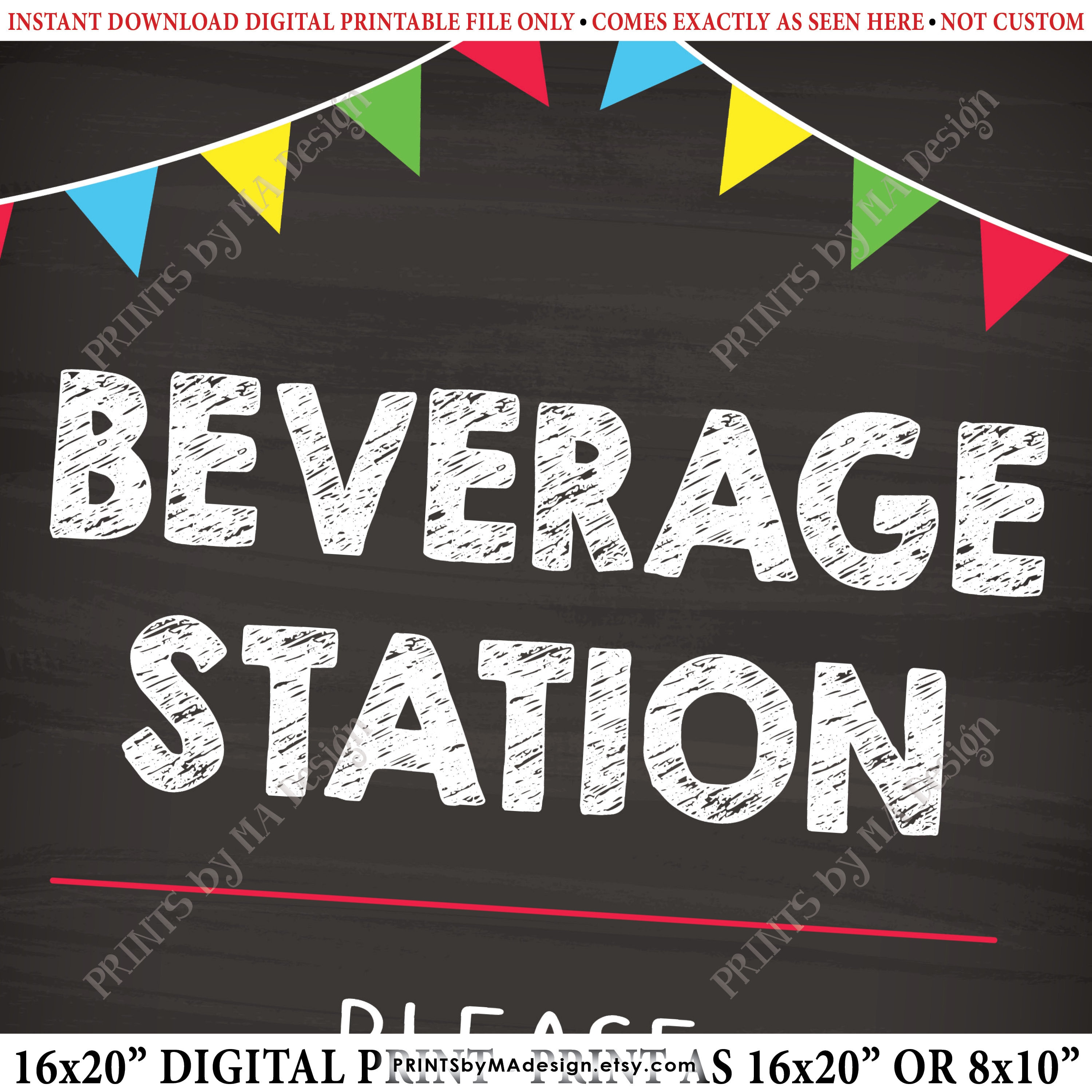 Beverage Station Sign Please Help Yourself to a Drink - Etsy