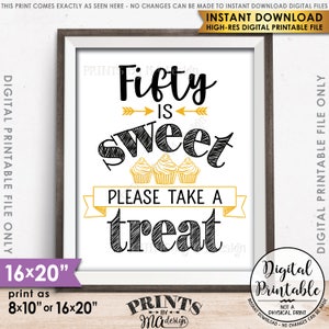 50th Birthday, 50th Anniversary, 50 is Sweet Please Take a Treat ...