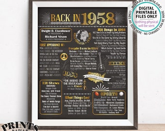 1958 Birthday Poster | Etsy