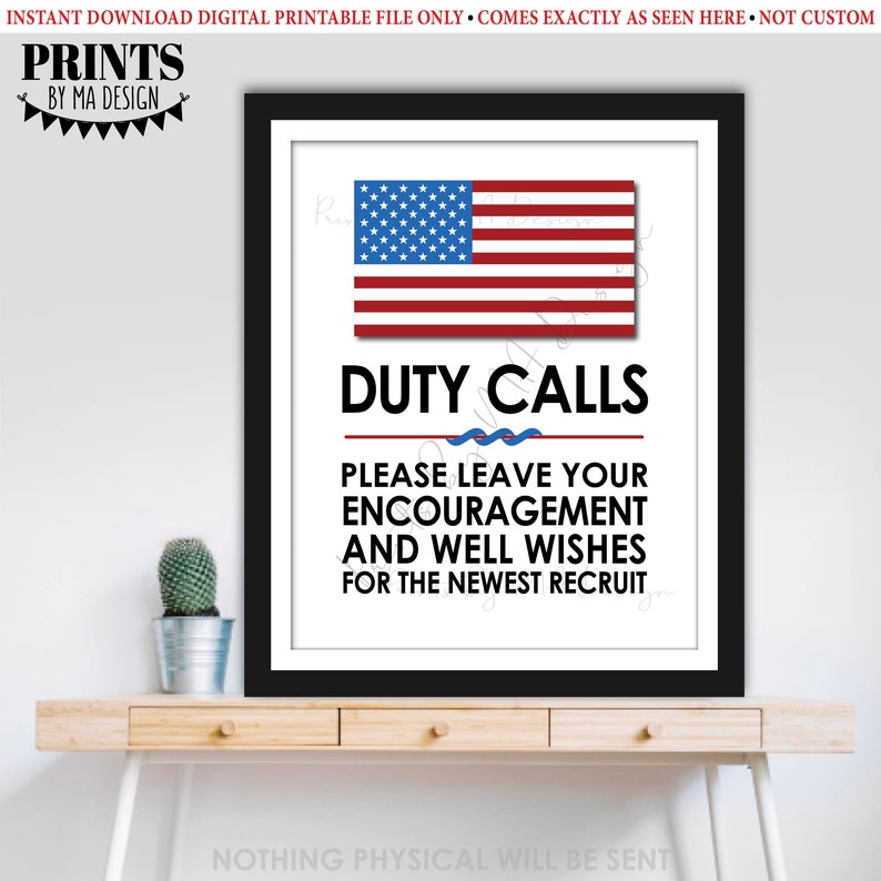 Military Party Decor, Leave Your Encouragement and Well Wishes, US ...