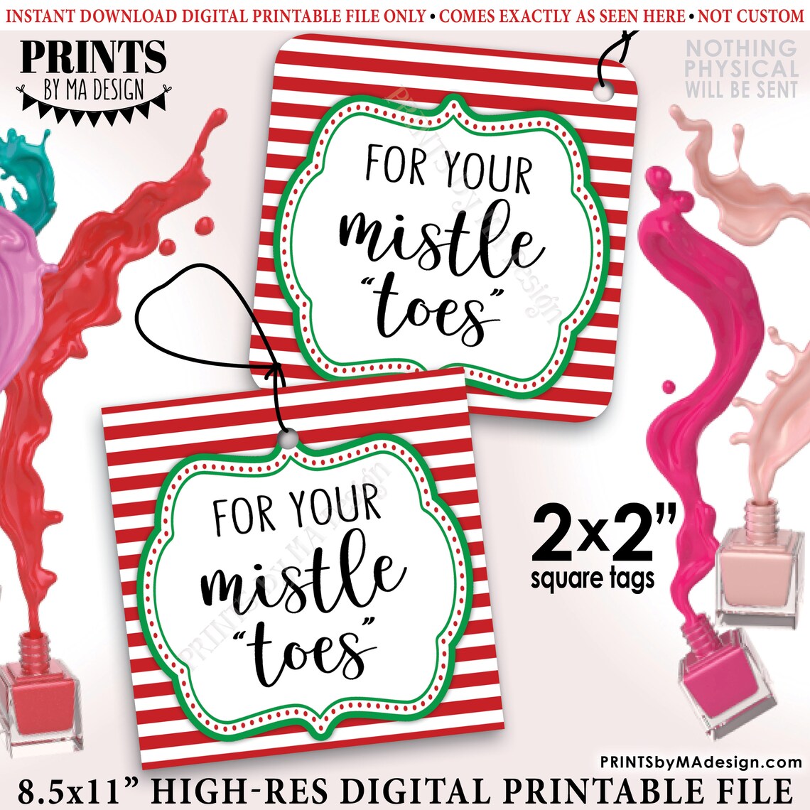 For Your Mistle toes Nail Polish Gift Tag Xmas - Etsy