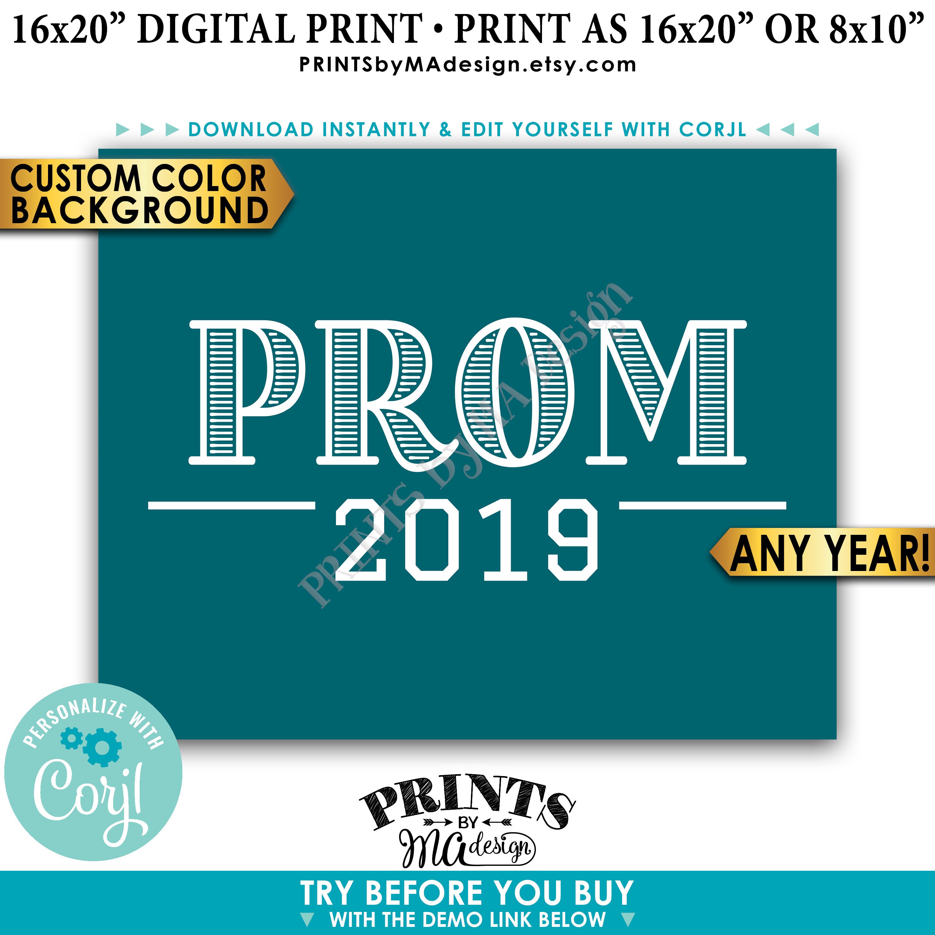 Prom Sign, Prom Photo Prop, High School Prom Decorations, Custom Year ...