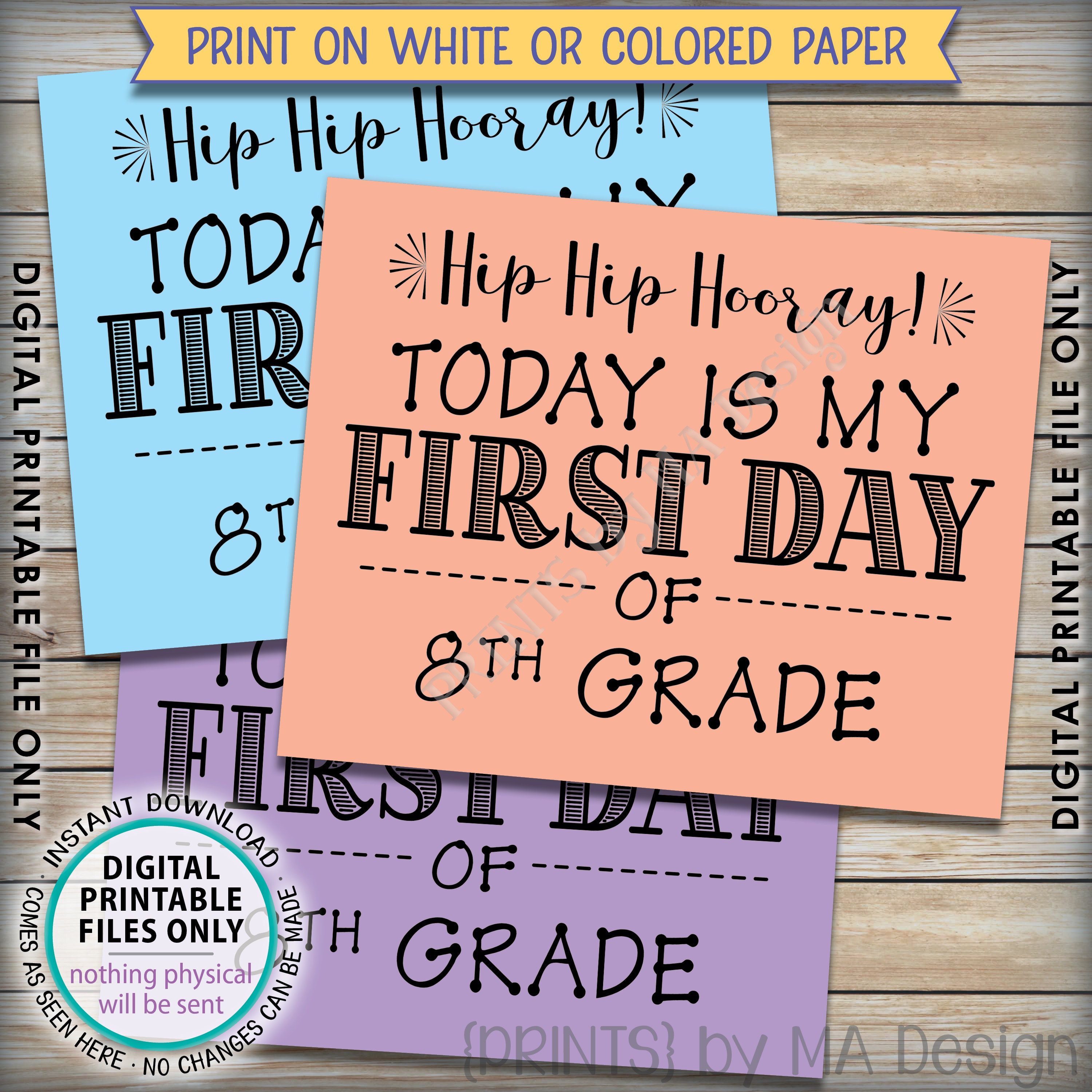 SALE First Day Of School Sign Back To School First Day Of 8th Grade 