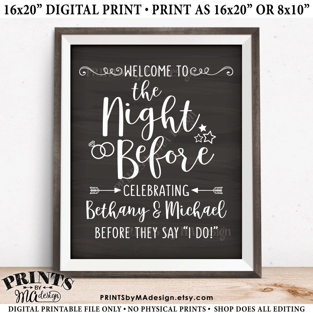 The Night Before Sign, Welcome to the Night Before Rehearsal Dinner ...