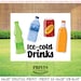 Ice Cold Drinks Sign, School Concession Stand, Sports, Festival, Pop ...