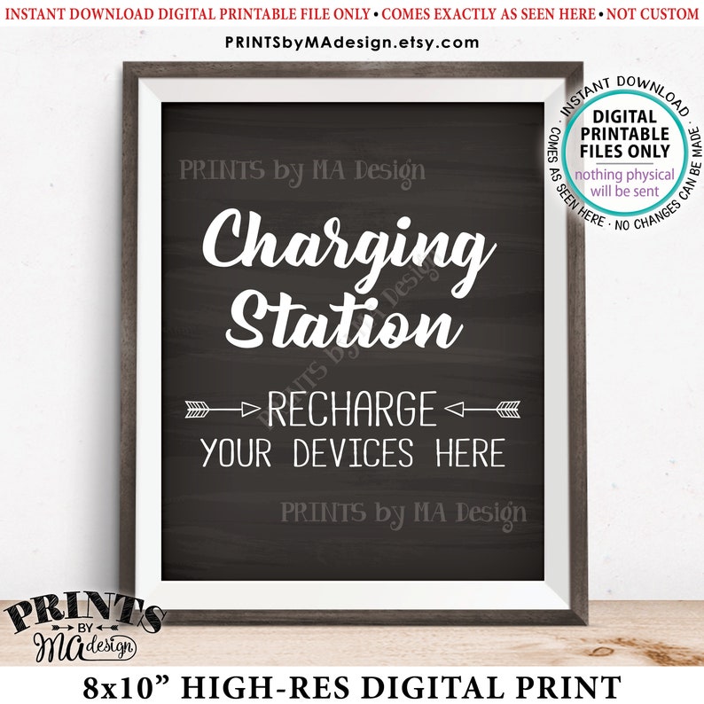 Charging Station Sign Recharge Your Devices Here Phone - Etsy