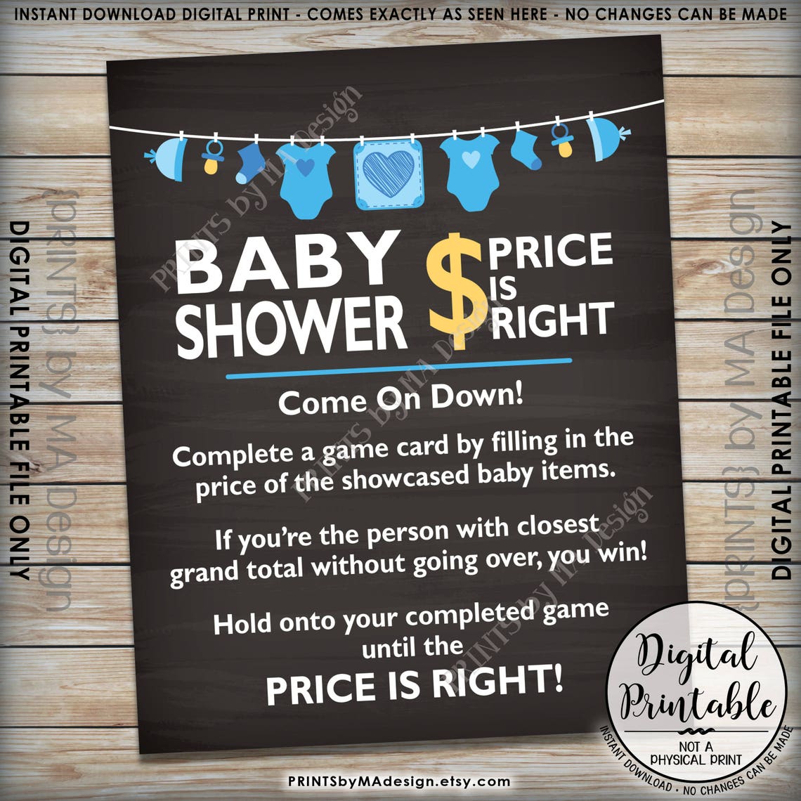 Price is Right Baby Shower Game Sign Guess the Prices - Etsy