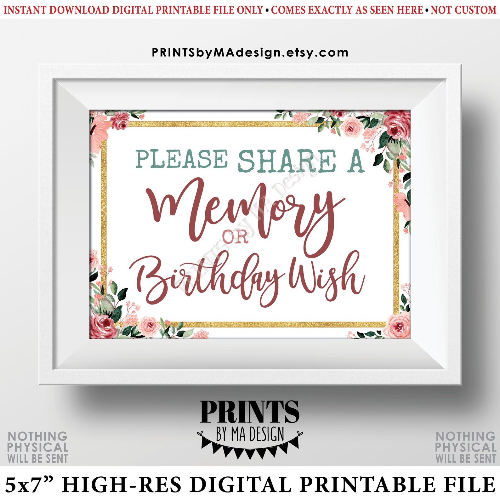 Share a Memory or Birthday Wish Sign, Write a Memory, Share Memories ...