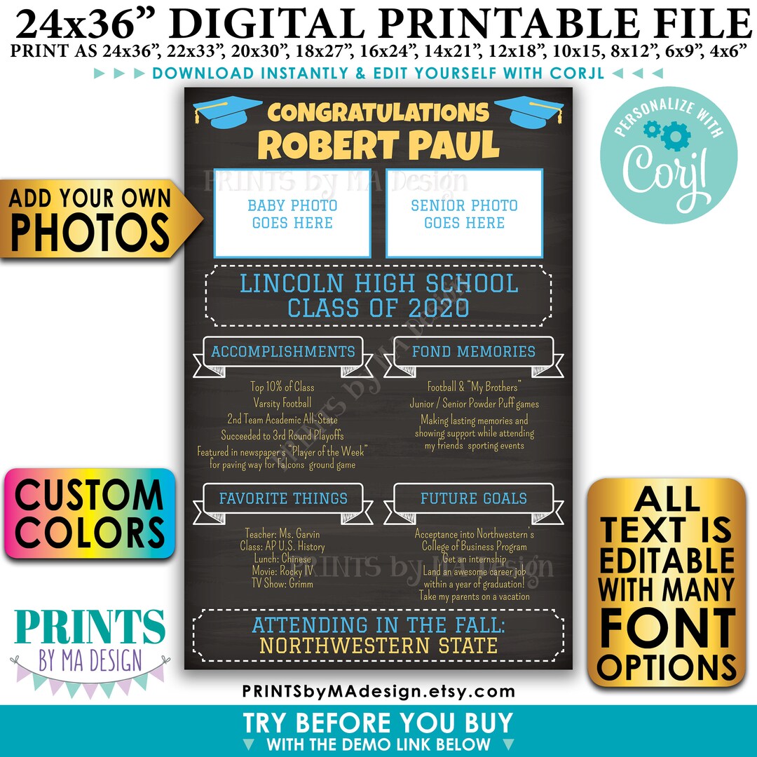 Graduation Party Sign, High School Graduation Party Decoration, Senior ...