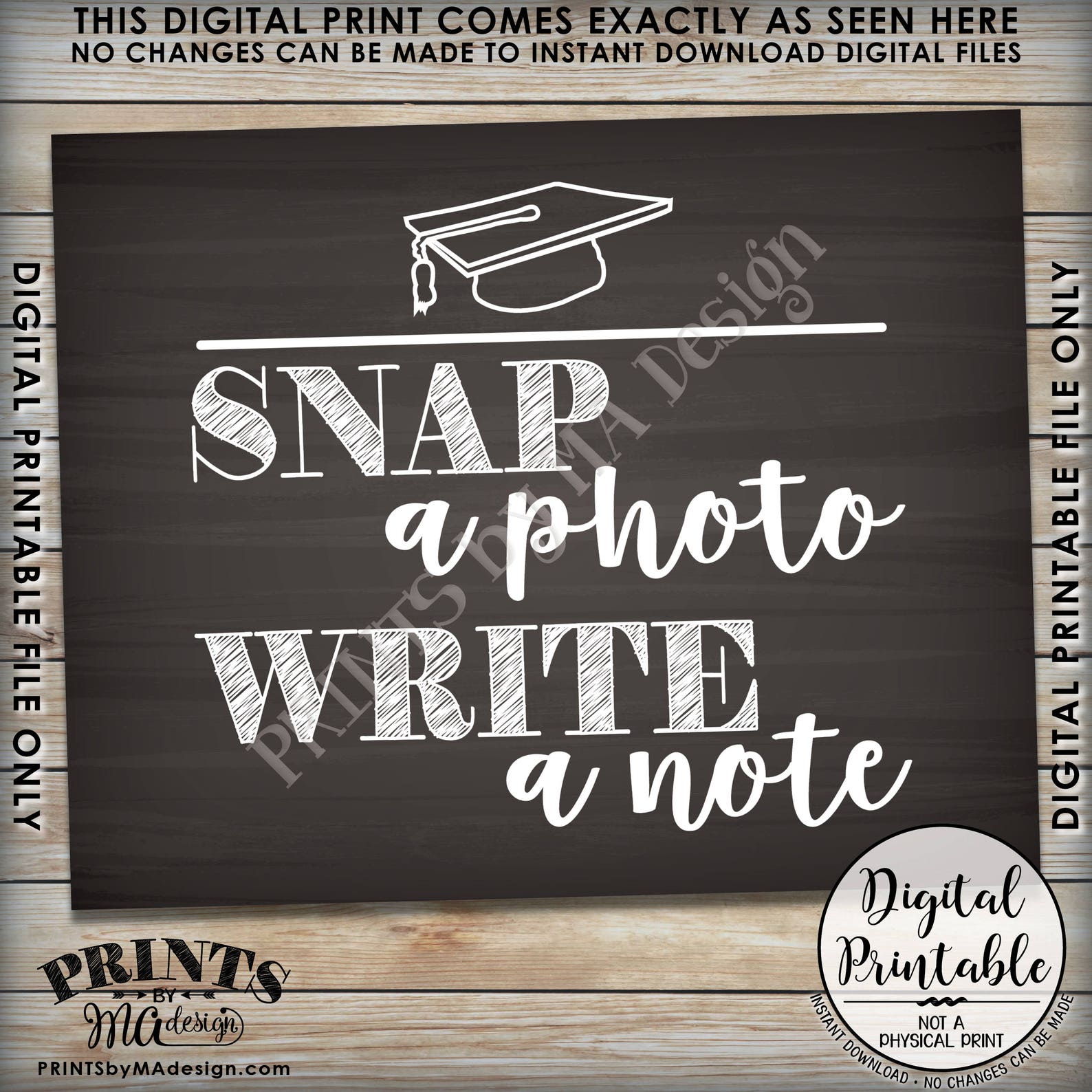 Snap a Photo and Write a Note Sign, Take a Photo. Graduation Party ...