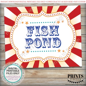 Fish Pond Sign, Carnival Activities Sign, Carnival/circus Party Games ...