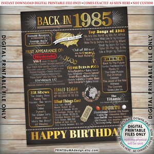 Back in 1985 Birthday Poster Board, Flashback to 1985 Birthday ...