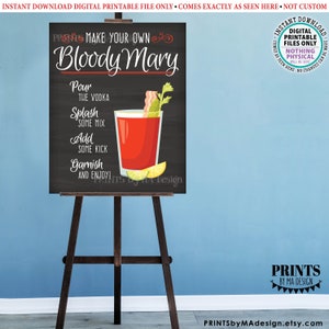 Bloody Mary Sign, Make Your Own Bloody Mary, Wedding Bridal Shower ...
