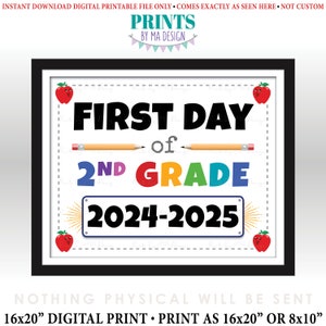 First Day of School Sign, Second Grader, Starting 2nd Grade, 2024-2025 ...