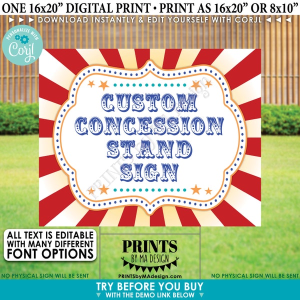 Concession Stand Sign - Etsy