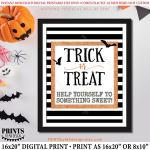 Trick or Treat Help Yourself to Something Sweet Treat Sign - Etsy