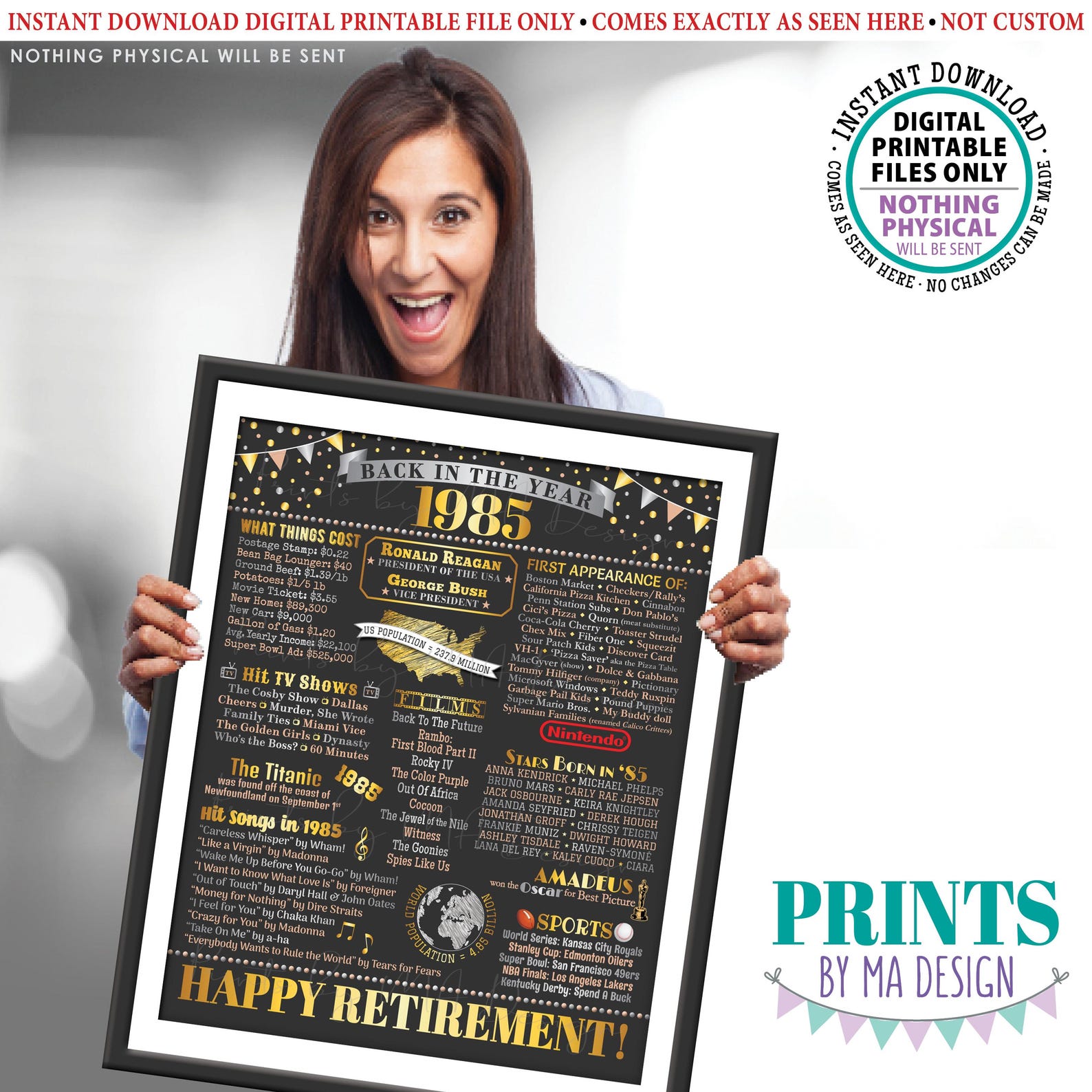 Back in the Year 1985 Retirement Party Poster Board, Flashback to 1985 ...