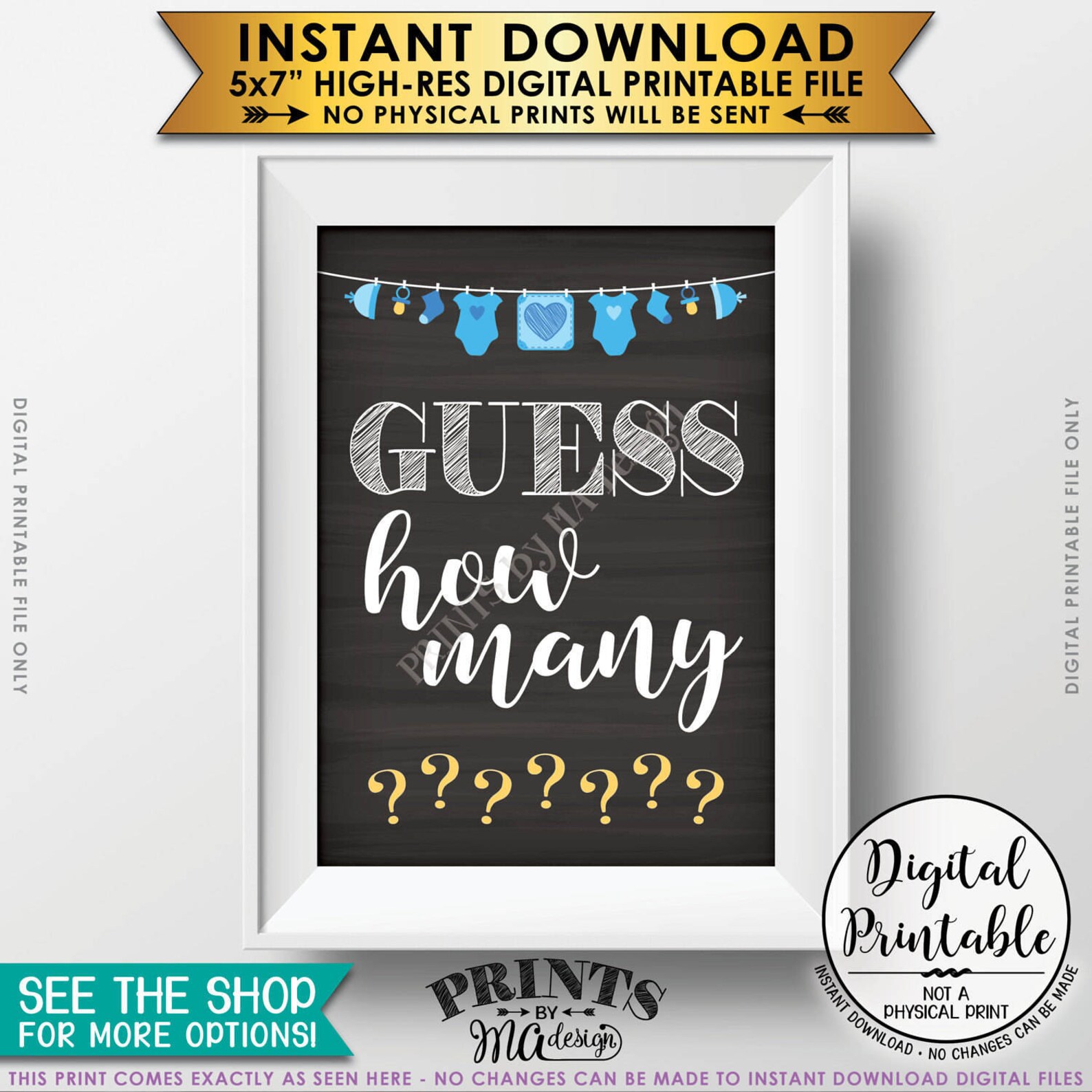 Guess How Many Sign, Guess the Number Baby Shower Game, Guessing Game ...