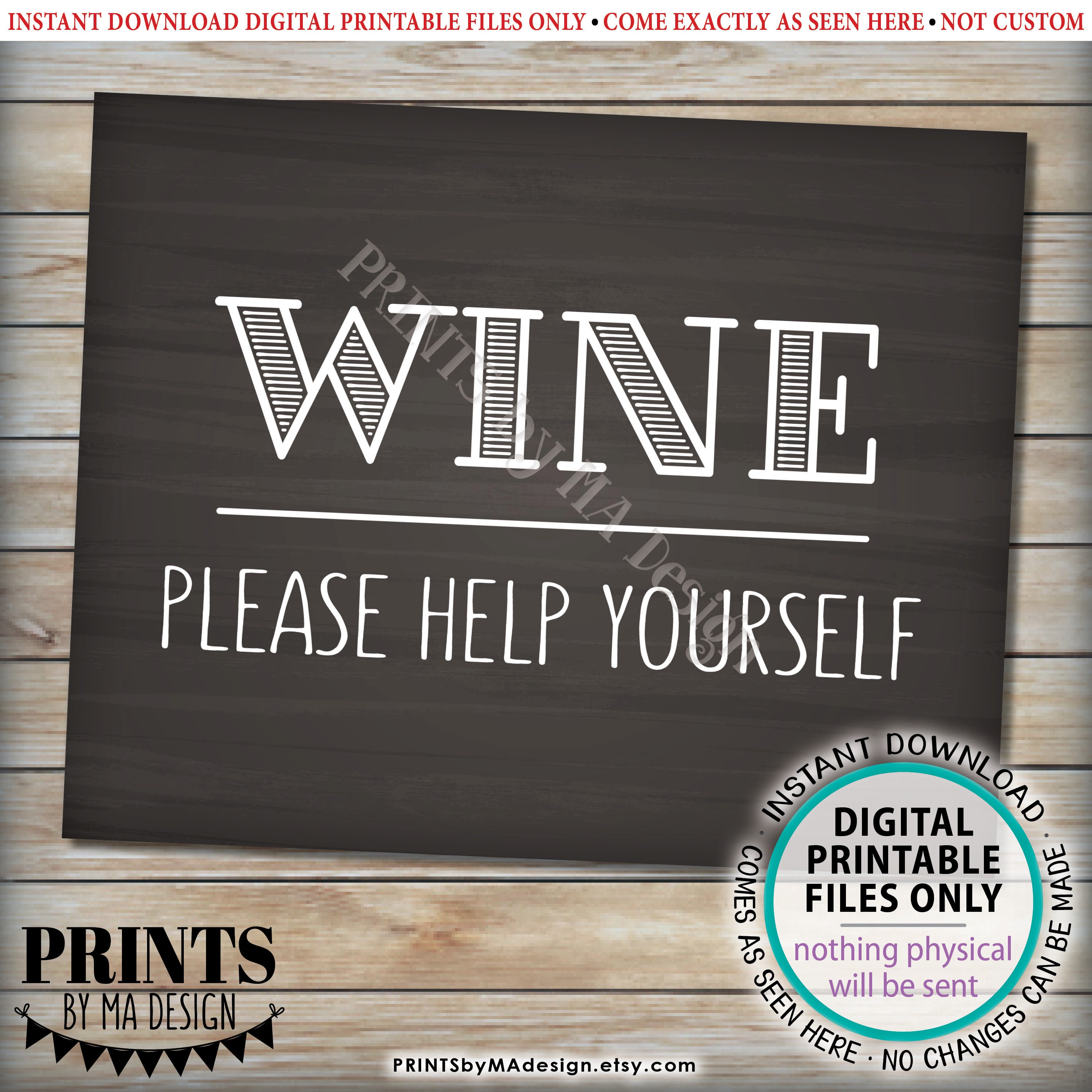 Beverage Signs, Please Help Yourself to Beer Wine Coolers Hard Seltzer ...