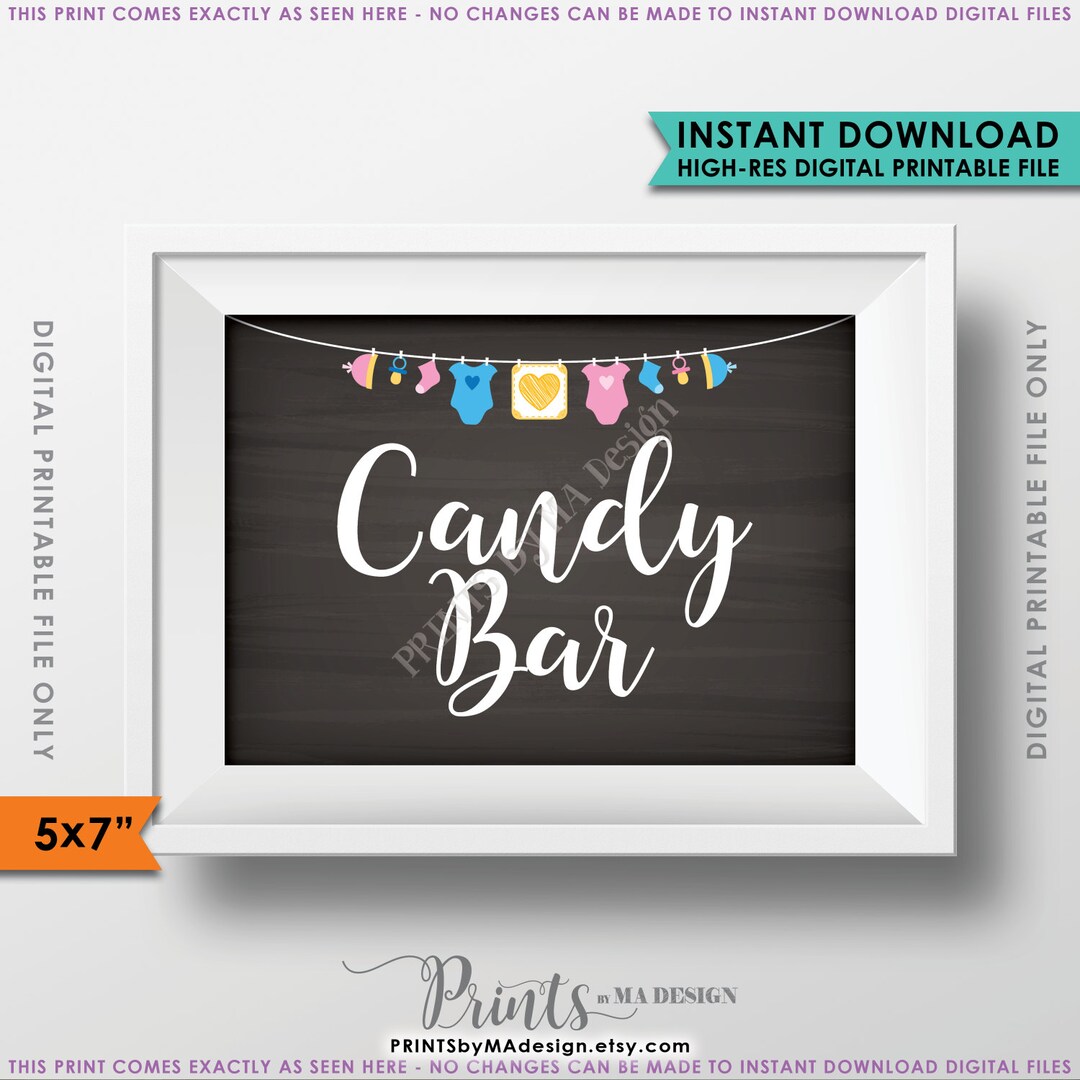 Candy Bar Sign, Sweet Treats, Take a Treat, Baby Shower Sign, Neutral ...