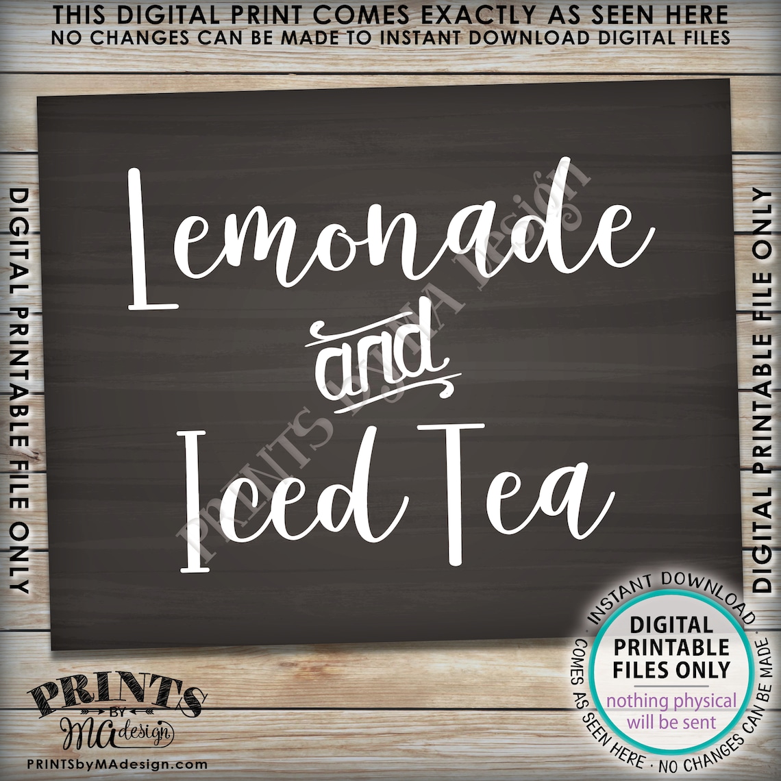 Lemonade & Iced Tea Sign, Ice Tea and Lemonade, Non-alcoholic Drinks ...