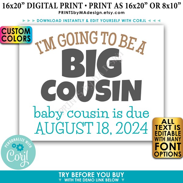 Cousin Sign - Etsy