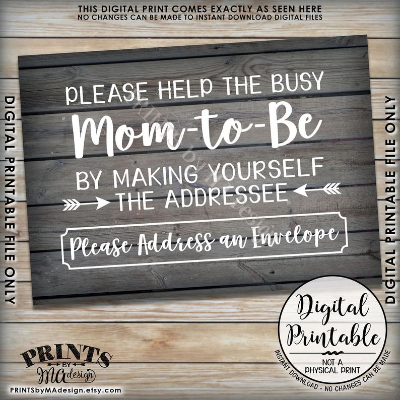 Baby Shower Address Envelope Sign Help the Mom-to-be Address - Etsy