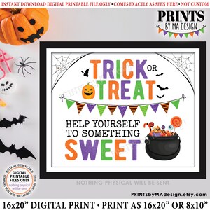 Trick or Treat Help Yourself to Something Sweet Treat Sign, Please Take ...