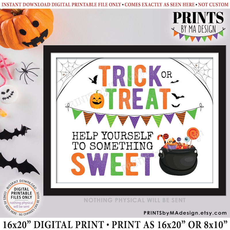 Trick or Treat Sign - Etsy
