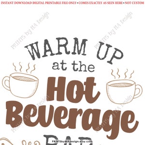 Hot Beverage Bar Sign, Hot Chocolate Station, Hot Cocoa Drink Display ...